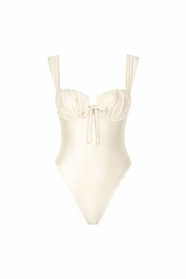 MONTCE Neutrals Cream Silkie Petal Variation One-piece - White