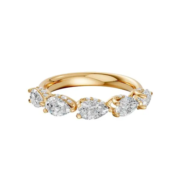 AYA FINE JEWELRY Pear Lab Diamond Half Eternity Ring - Yellow
