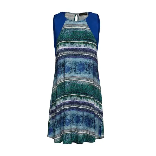 CONQUISTA Royal Print Dress - Blue