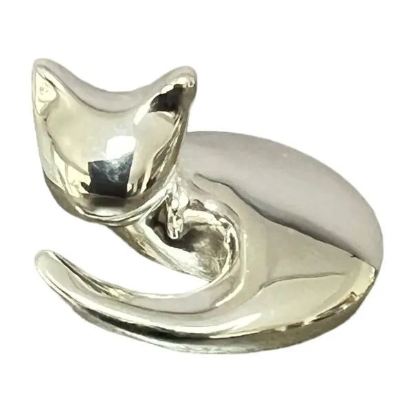 YENNY COCQ LLC Curled Up Cat - Silver