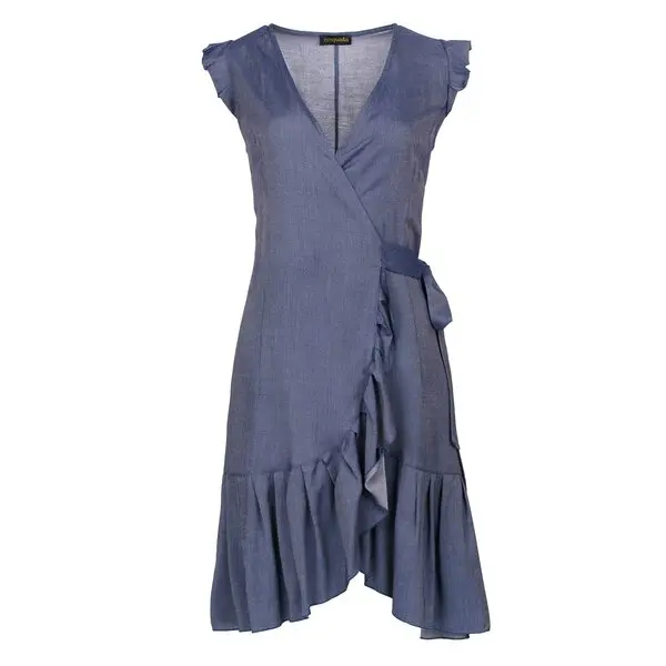 CONQUISTA Denim Style Wrap Dress