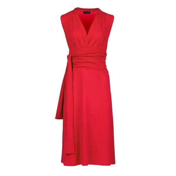 CONQUISTA Jersey Empire Line Dress - Red
