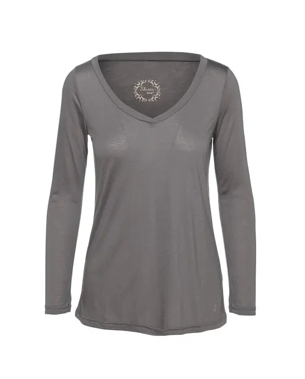CONQUISTA Dark V Neck Top Swl