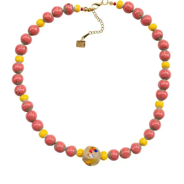 SUNSET MAGIC STUDIO African Ceramic Necklace Dear, Sunset