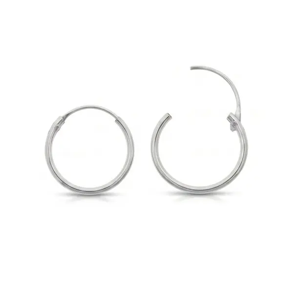 SPERO LONDON Sterling Essential Hoop Earrings 12mm - Silver