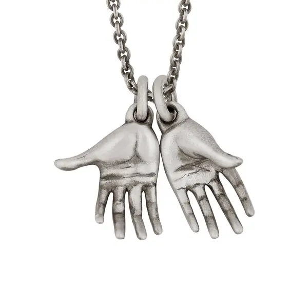 SNAKE BONES Hands Pendant Necklace In Sterling