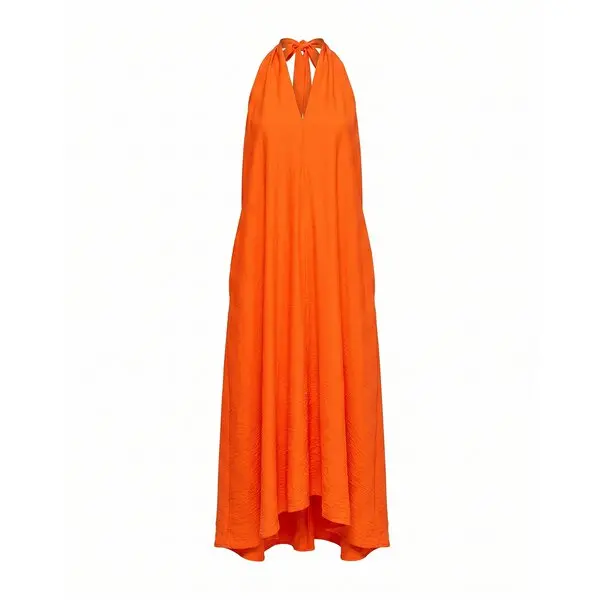 TANTRA SPAIN SL Loose-fitting Midi Dress With A Halter Neckline - Orange