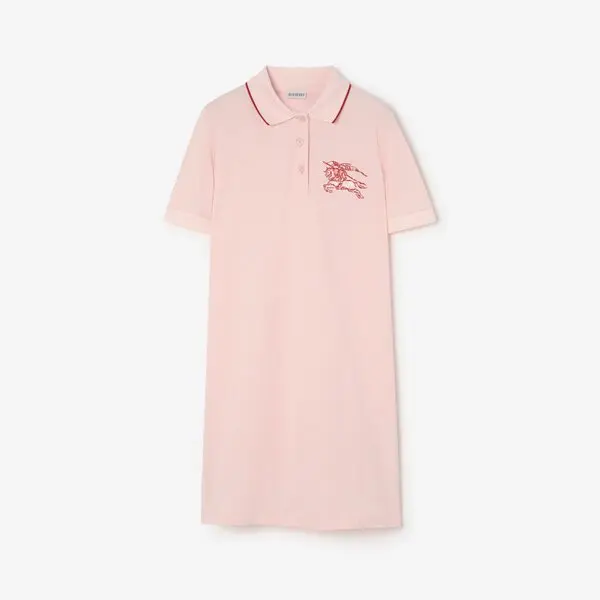 Burberry Heart Knight Cotton Polo Shirt Dress - Compact Pink