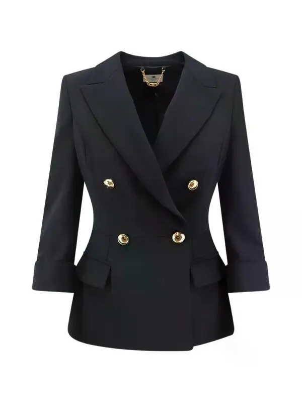 Elisabetta Franchi Double-breasted Peaked-lapel Blazer - Black