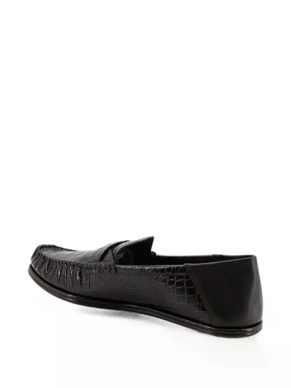 TOM FORD Crocodile-effect Penny Loafers