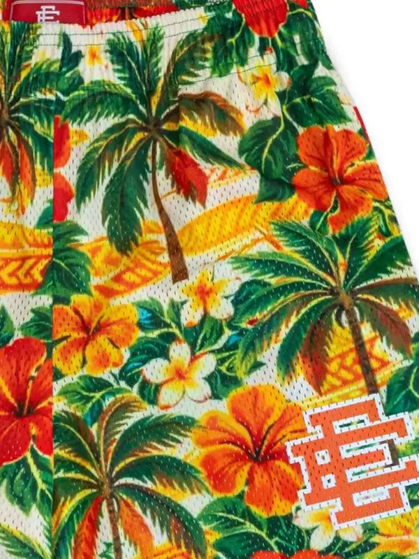 ERIC EMANUEL Hawaiian-print Ee Shorts - Orange