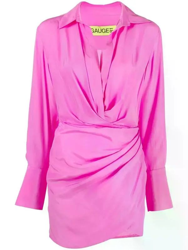 Gauge81 Gathered-detail Shirt Dress - Pink