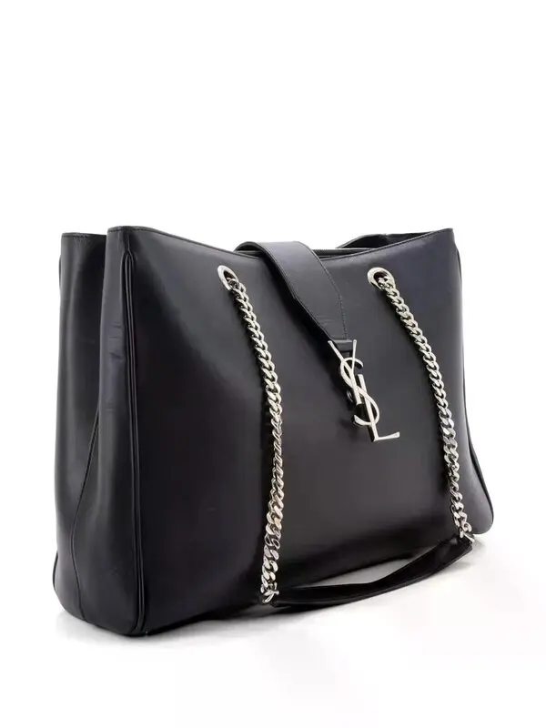 Saint Laurent Classic Monogram Shopper Leather Large Tote Bag