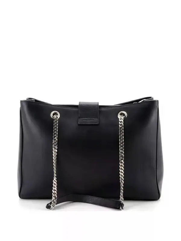 Saint Laurent Classic Monogram Shopper Leather Large Tote Bag