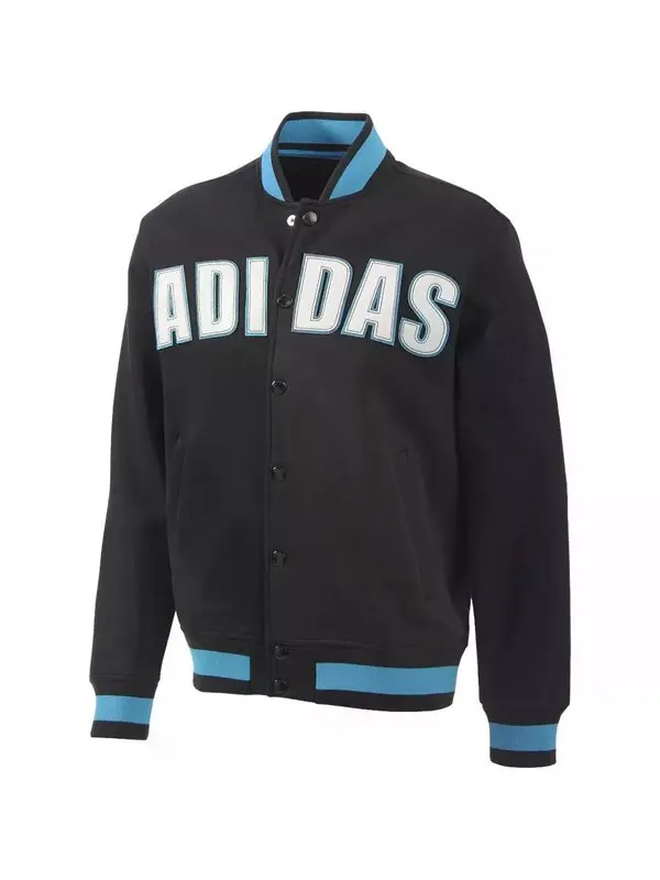 Adidas Logo-lettering Bomber Jacket - Black