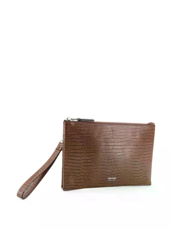 TOM FORD Lizard-effect Leather Pouch