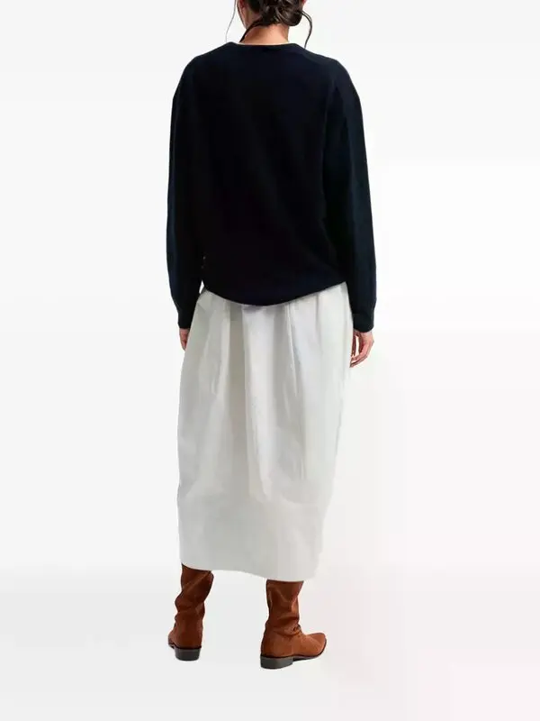Tibi Nylon Lantern Pleated Midi Skirt