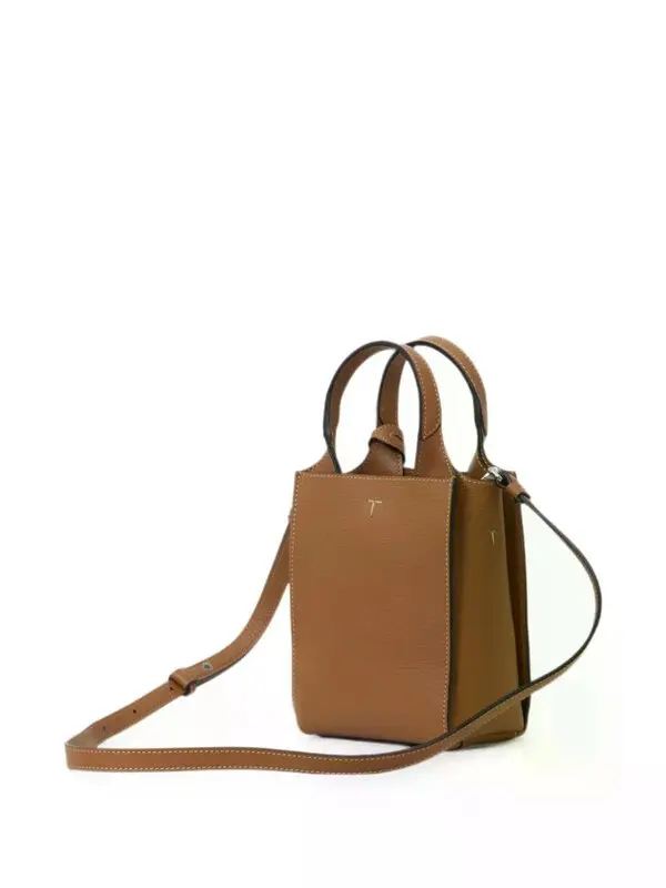 TOD'S T Timeless Charm Leather Tote Bag