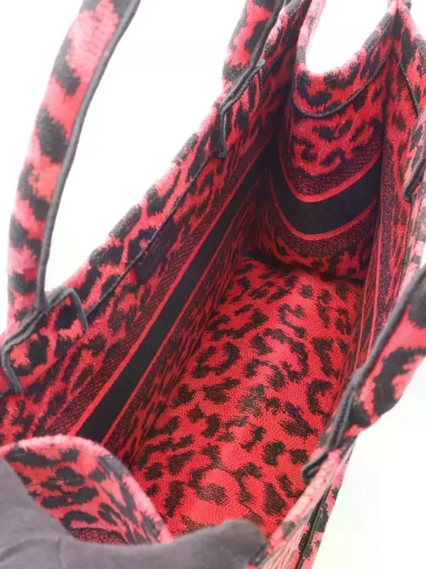 Dior 2010s Medium Book Leopard-print Tote Bag