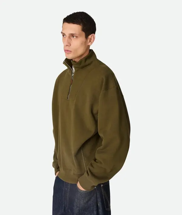 Bottega Veneta Cotton Fleece Zip Sweatshirt