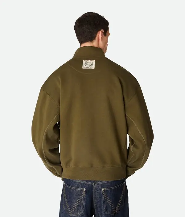 Bottega Veneta Cotton Fleece Zip Sweatshirt