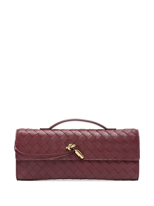 Bottega Veneta Andiamo Leather Clutch - Red