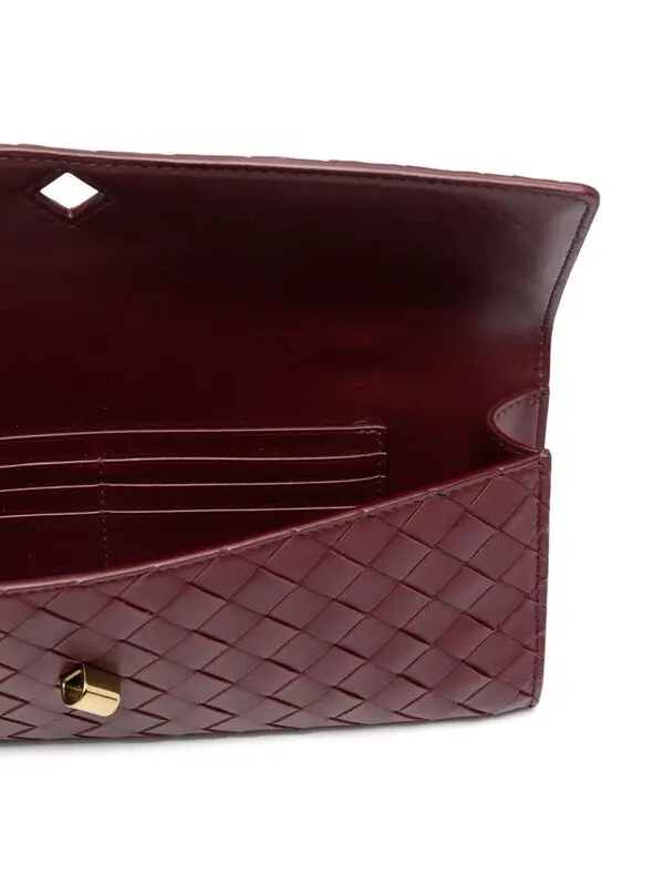 Bottega Veneta Andiamo Leather Clutch - Red
