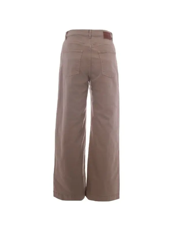 PAROSH Wide-leg Denim Jeans - Beige