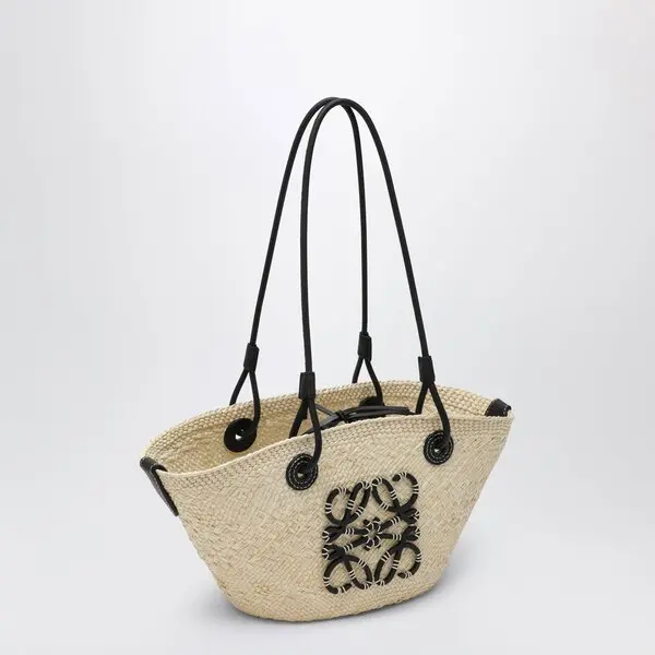 Loewe Small Anagram Basket Bag In Natural/black