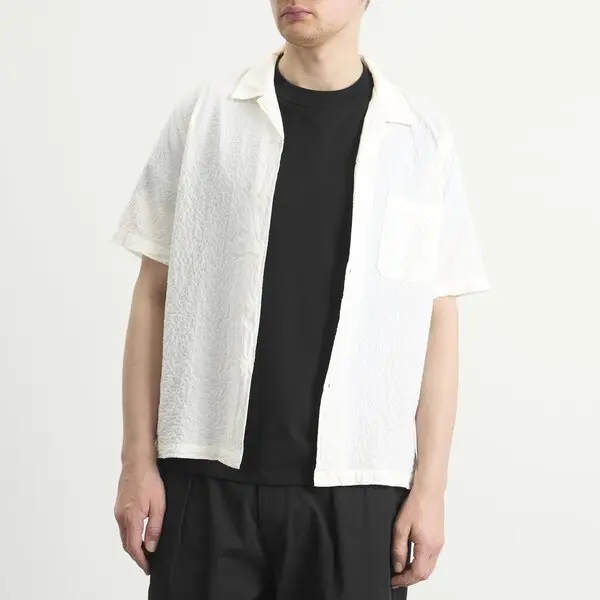 Universal Works Arten Seersucker Road Shirt - Ecru