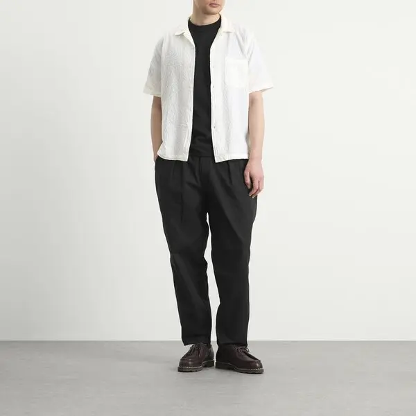 Universal Works Arten Seersucker Road Shirt - Ecru