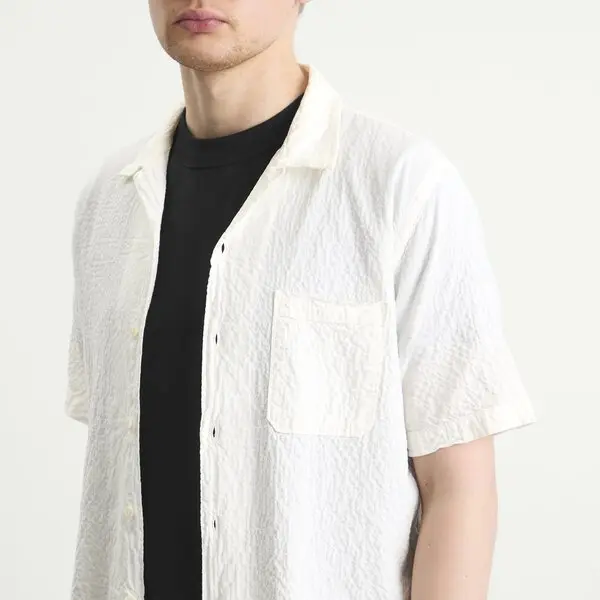 Universal Works Arten Seersucker Road Shirt - Ecru