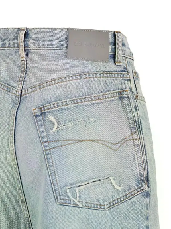 Balenciaga Distressed Wide-leg Jeans