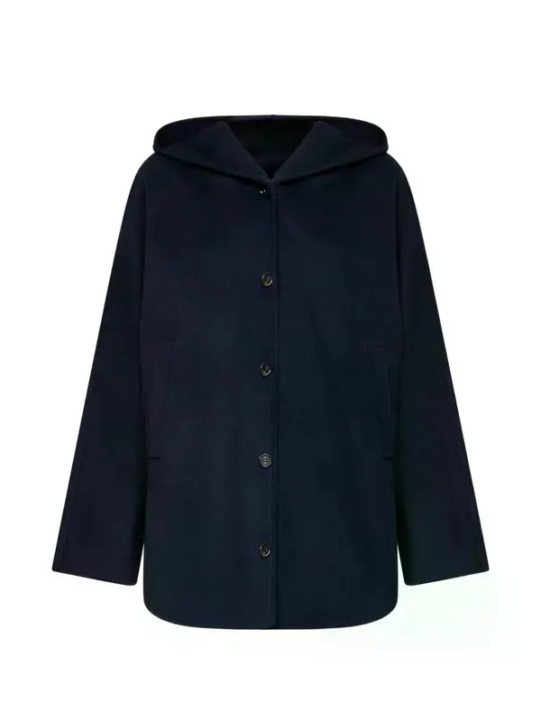 Max Mara Hooded Double-faced Coat - Blue