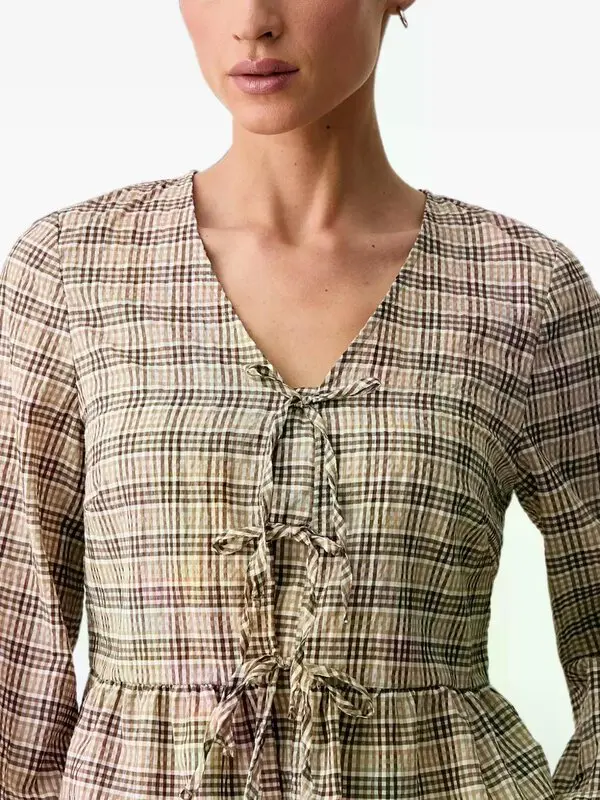 Marc O'polo Check-pattern Peplum Blouse