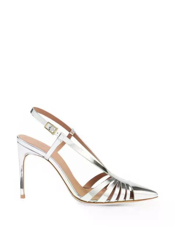 MALONE SOULIERS Cut-out Pointed-toe Sandals - Silver