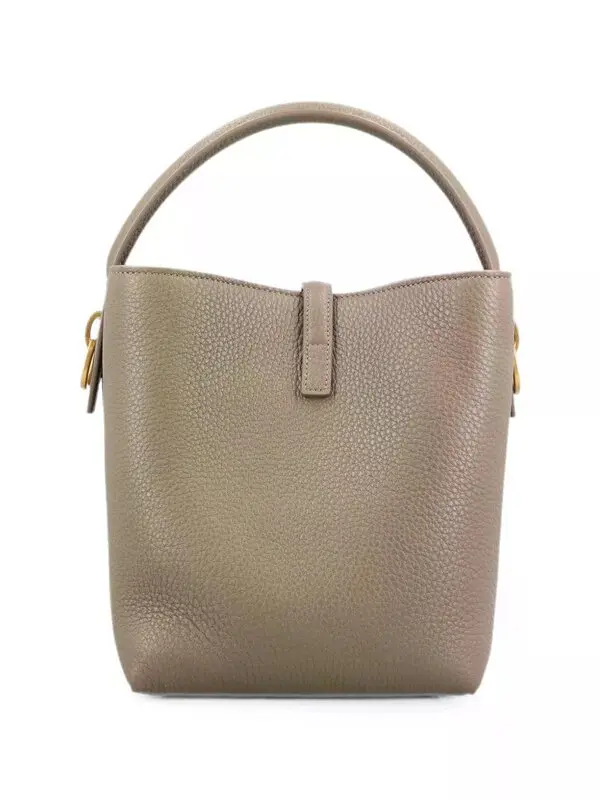 Saint Laurent Le 37 Leather Bucket Bag - Grey