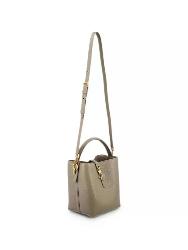Saint Laurent Le 37 Leather Bucket Bag - Grey