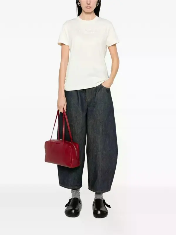 Moncler Logo-embroidered Short-sleeve T-shirt - Neutrals