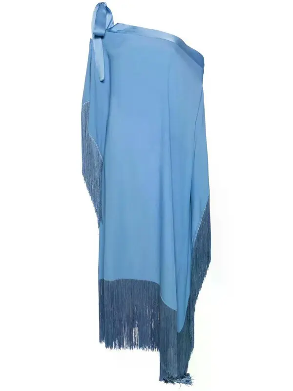 TALLER MARMO Maxi Kaftan Dress With Fringed Edge