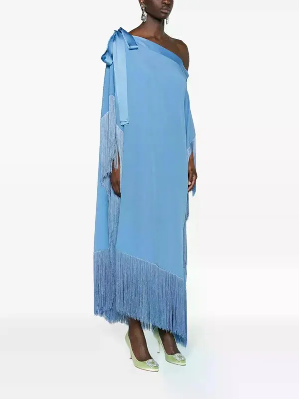 TALLER MARMO Maxi Kaftan Dress With Fringed Edge