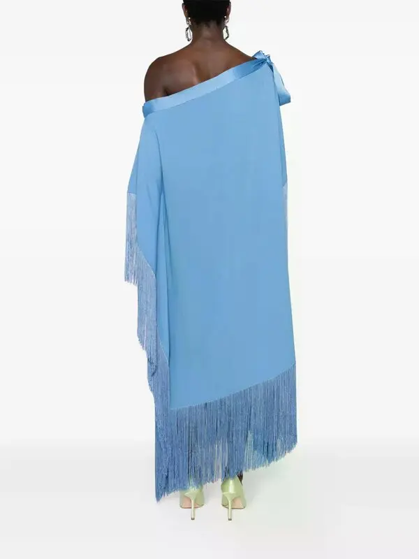 TALLER MARMO Maxi Kaftan Dress With Fringed Edge
