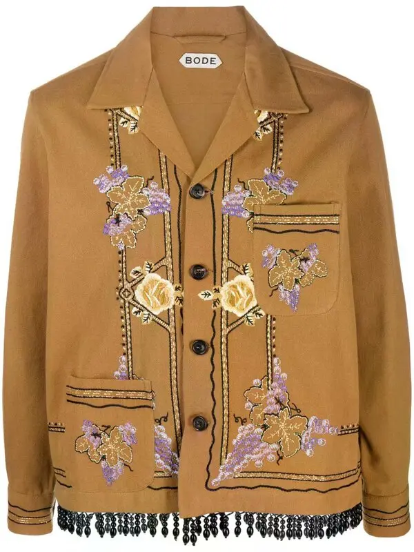 BODE Autumn Royal Floral-embroidered Shirt Jacket