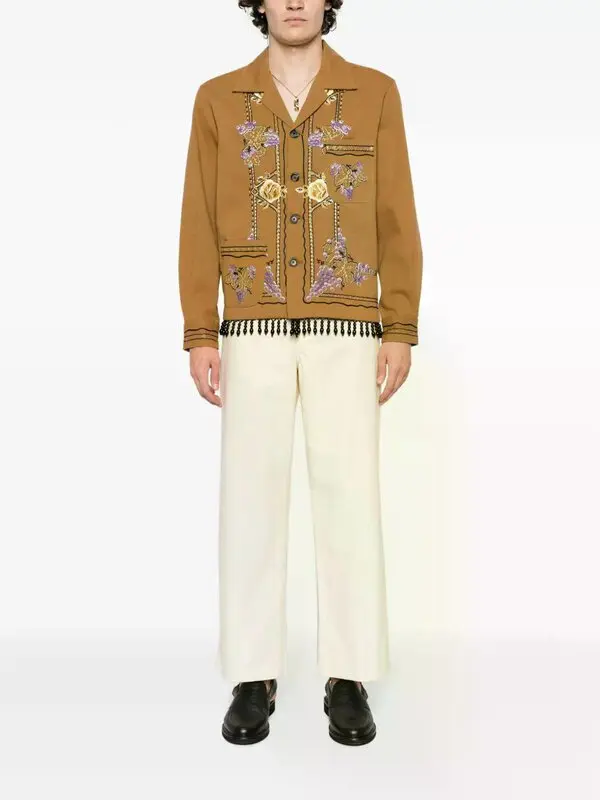 BODE Autumn Royal Floral-embroidered Shirt Jacket