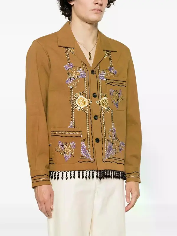 BODE Autumn Royal Floral-embroidered Shirt Jacket