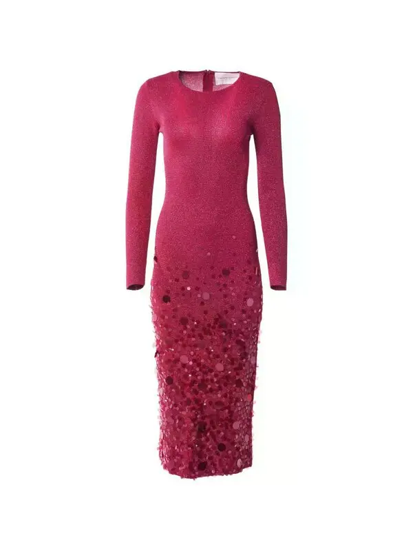 Carolina Herrera Paillette-embellished Midi Dress - Red