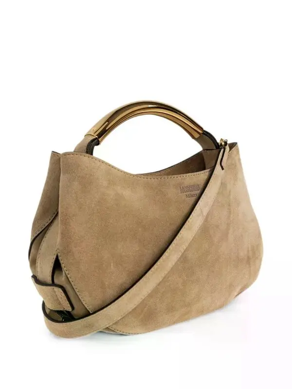 Moschino Suede Logo-embossed Tote Bag
