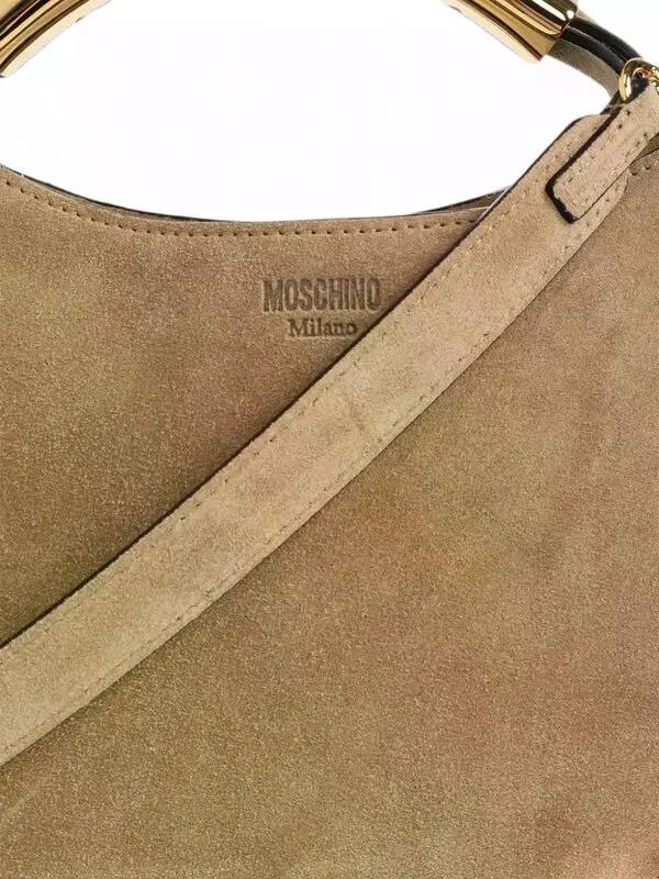 Moschino Suede Logo-embossed Tote Bag