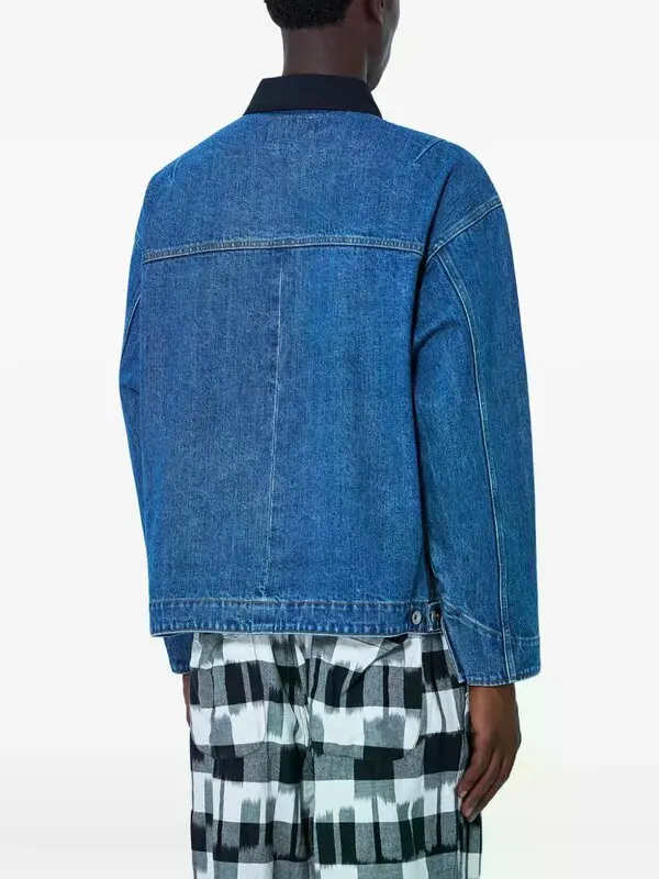 NOMARHYTHM Bandana.embroidered Zip-up Denim Jacket
