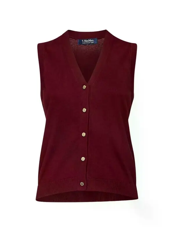 Max Mara Jewel-button V-neck Sweater - Red
